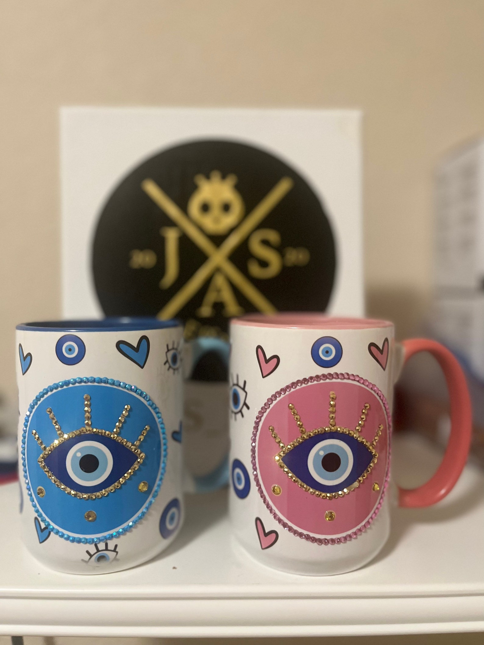 Evil Eye Rhinestone Mugs - Etsy