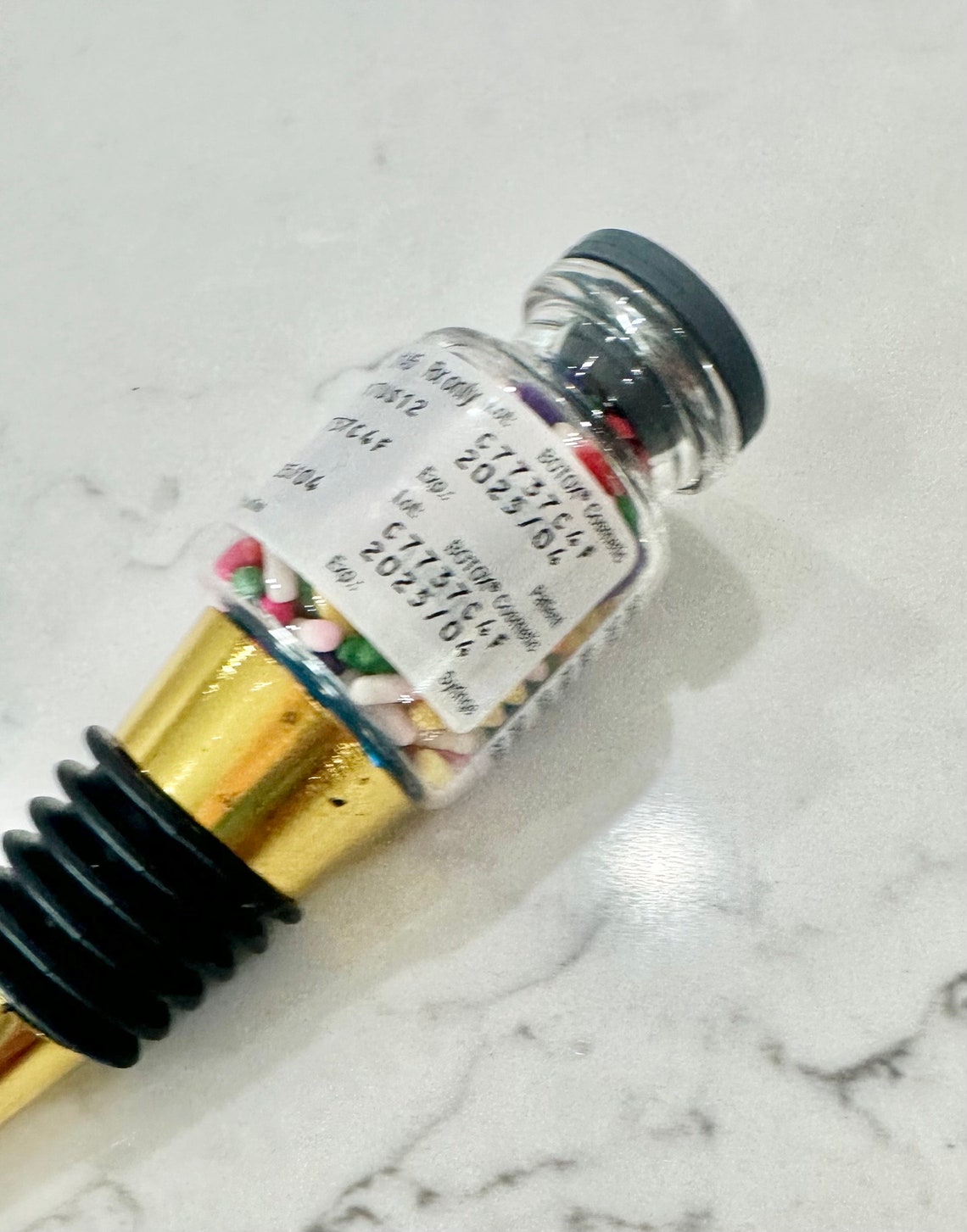 Rainbow Sprinkles Resin Botox Vial Wine Bottle Stoppers. Great Injector ...
