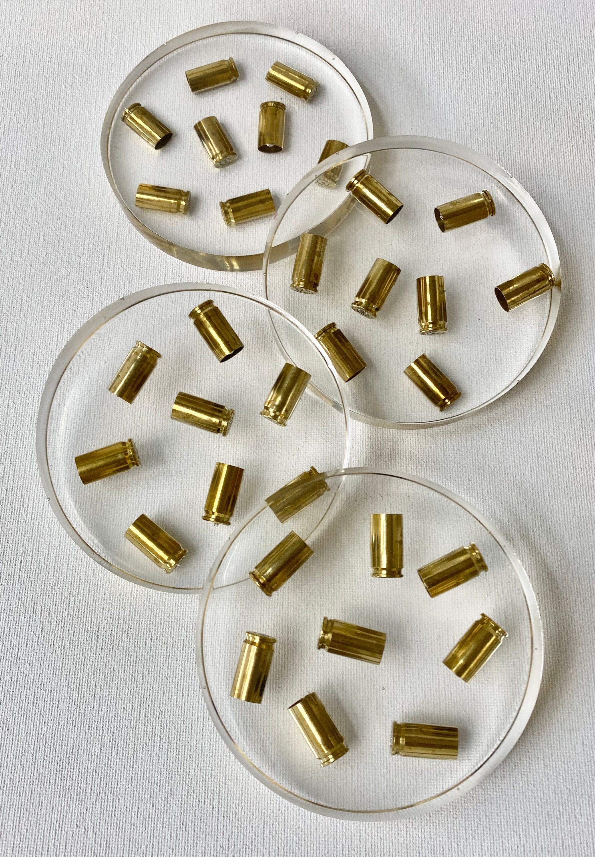 Bullet Shell Brass Casing Ammo Resin Coasters- Art Deco Handmade ...