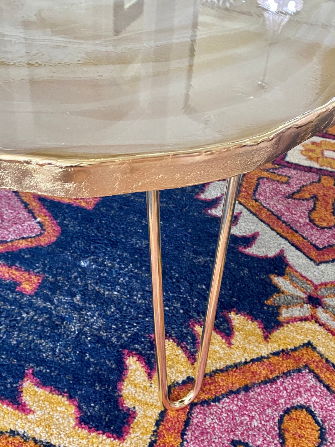 Custom Luxury Resin Geode Coffee Table, 55” Wide X 17+” High. White and ...