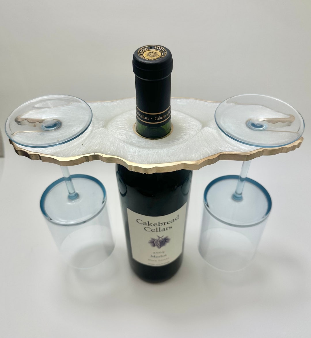 Minimal Resin Geode White Wine or Champagne Butler, Bottle Holder ...