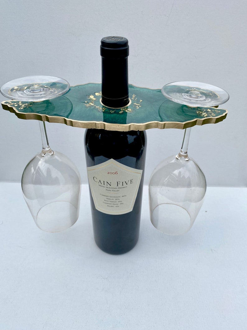 Emerald Geode Resin Wine Butler or Champagne Butler Caddy | Etsy