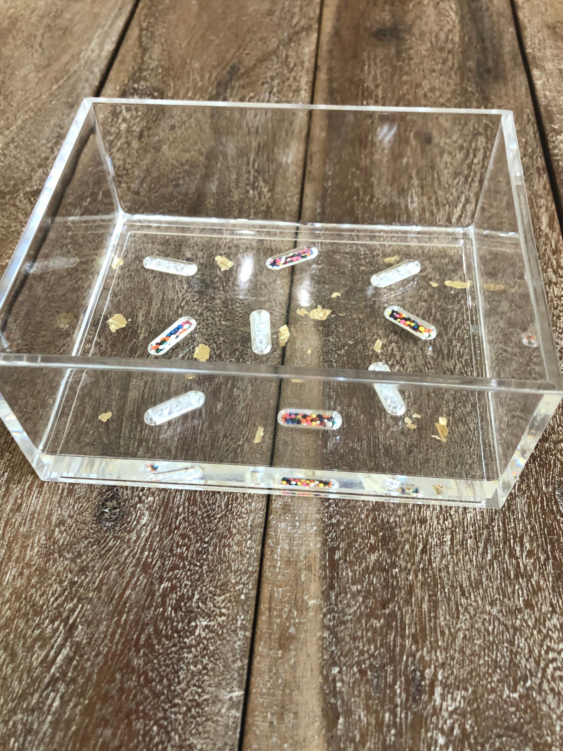 Glitter Sprinkle Pill Trinket Dish Acrylic Catch All Tray. Perfect for ...