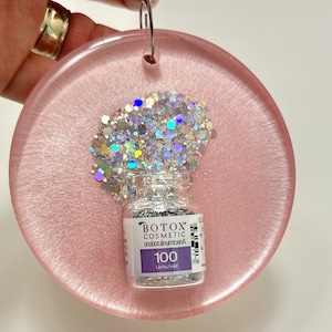 3d Glitter Spilling Botox Vial Pearl Pink Christmas Ornament. Injector ...