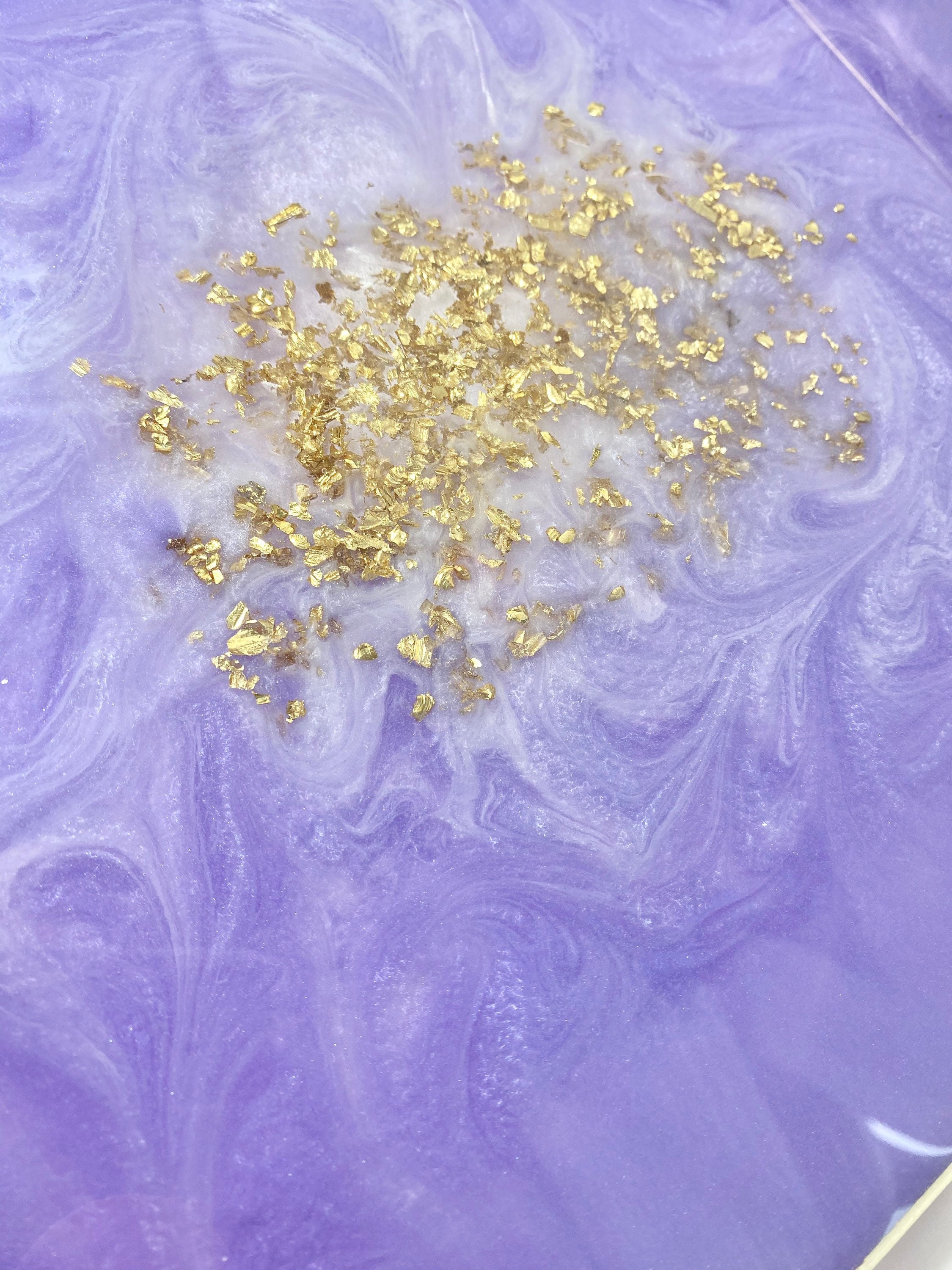 Geode Lilac purple and gold resin decorative serving tray with | Etsy
