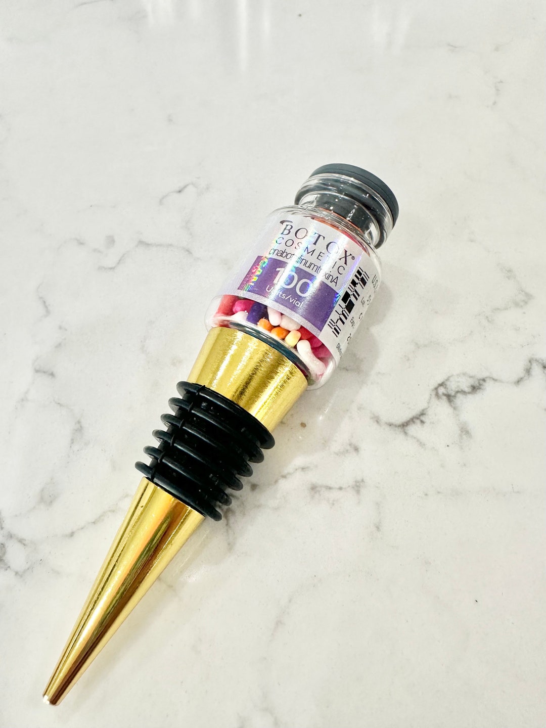 Rainbow Sprinkles Resin Botox Vial Wine Bottle Stoppers. Great Injector ...