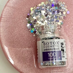 3d Glitter Spilling Botox Vial Pearl Pink Christmas Ornament. Injector ...