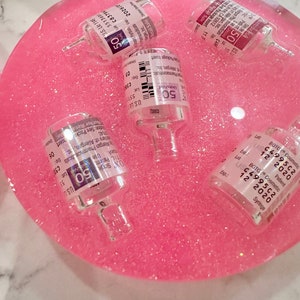3d Botox Vial Resin Coasters W Pink Base, Minimal Functional Pop Art ...