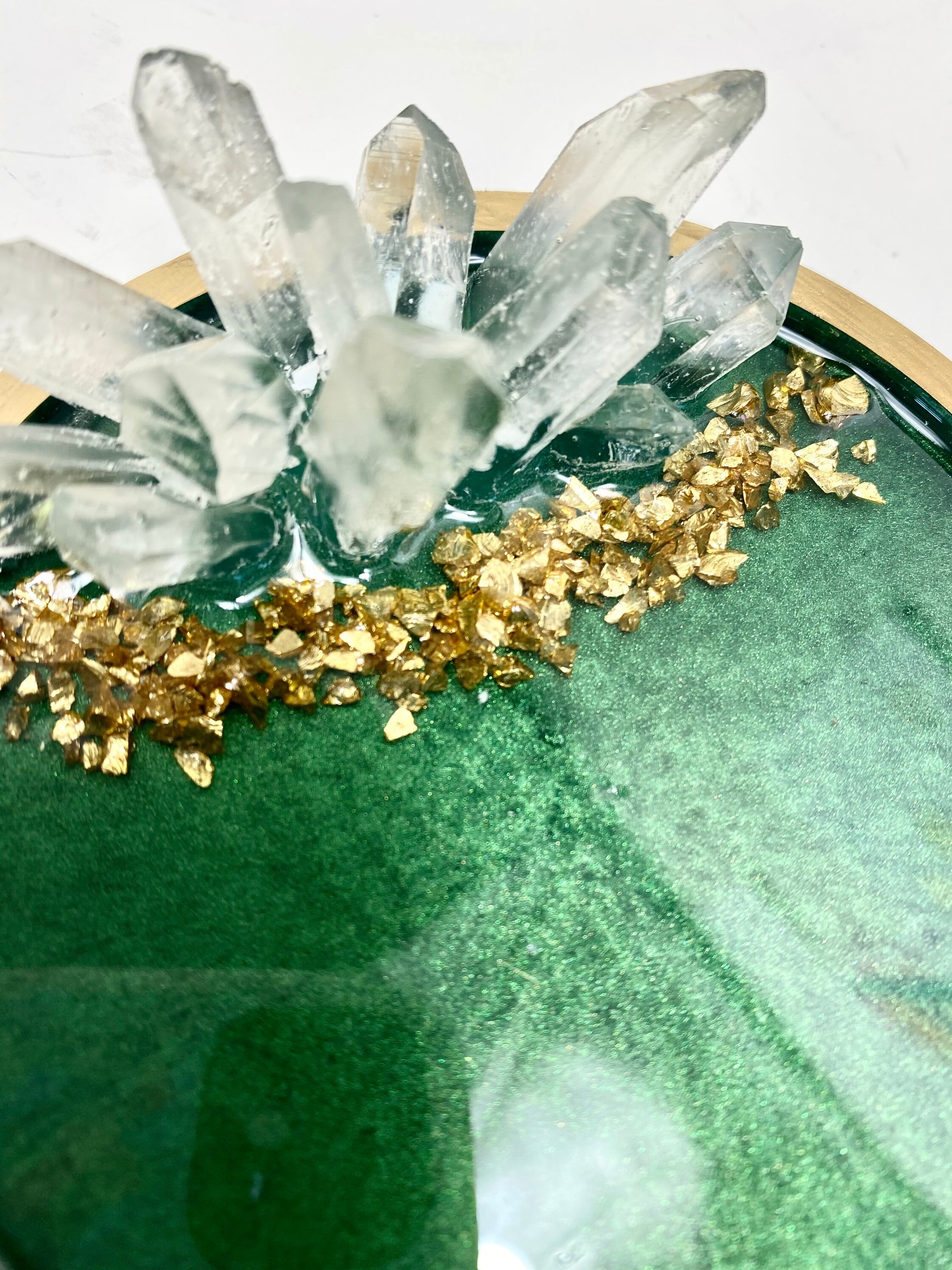 Resin Emerald Crystal Geode Agate Ring Dish Jewelry Holder, Great Gift ...