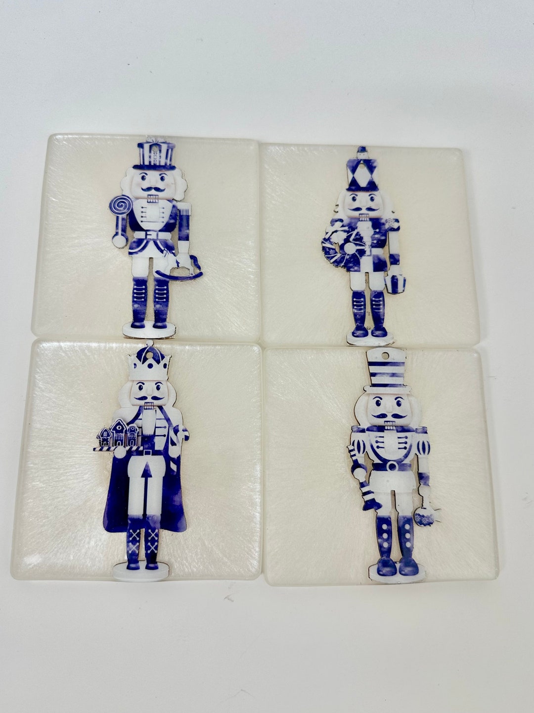 Christmas Nutcracker Resin Coasters. Traditional Holiday Decor. Pearl ...