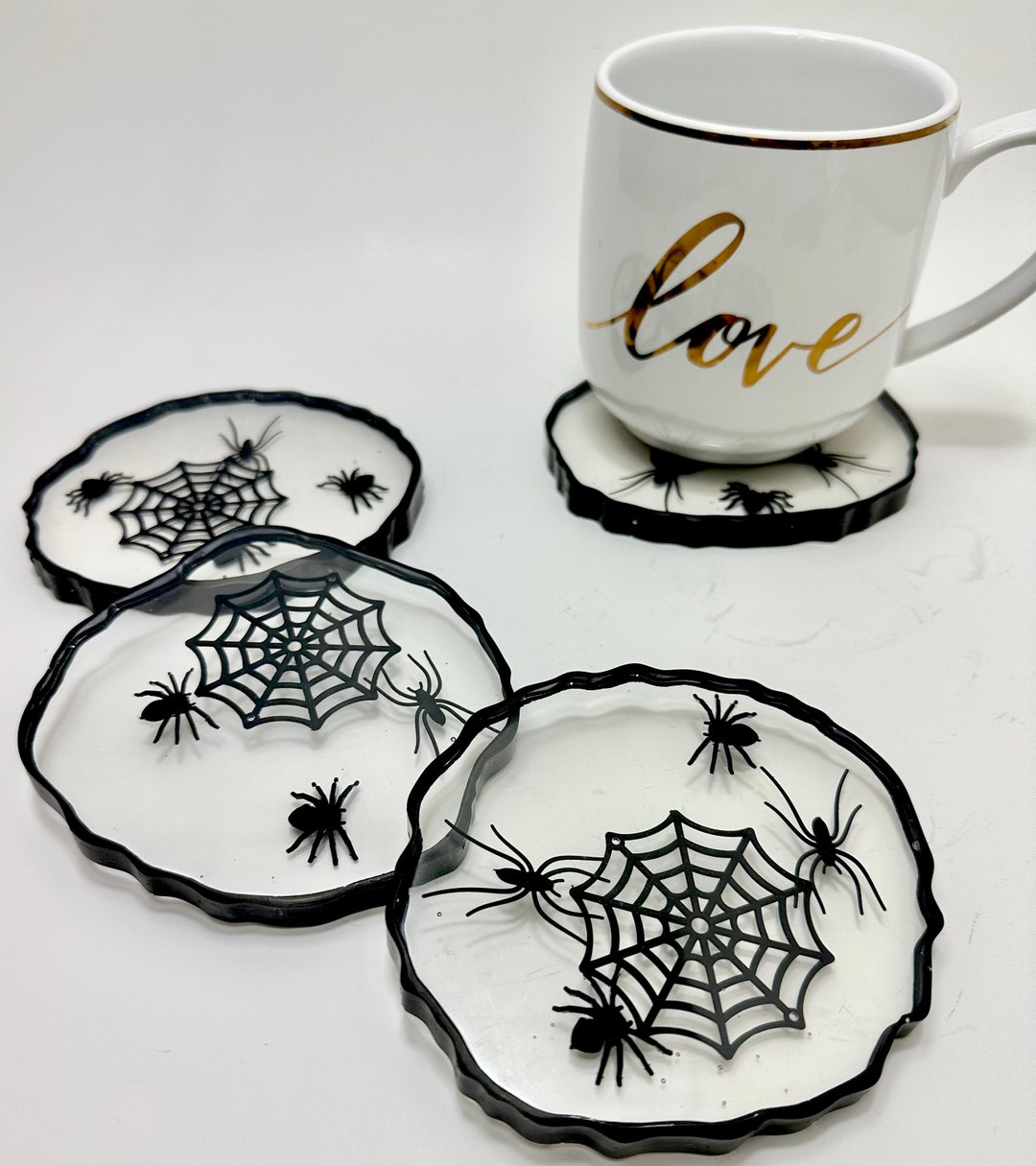 Halloween Goth Spider Resin Coaster Set-super Unique Snake Decor ...