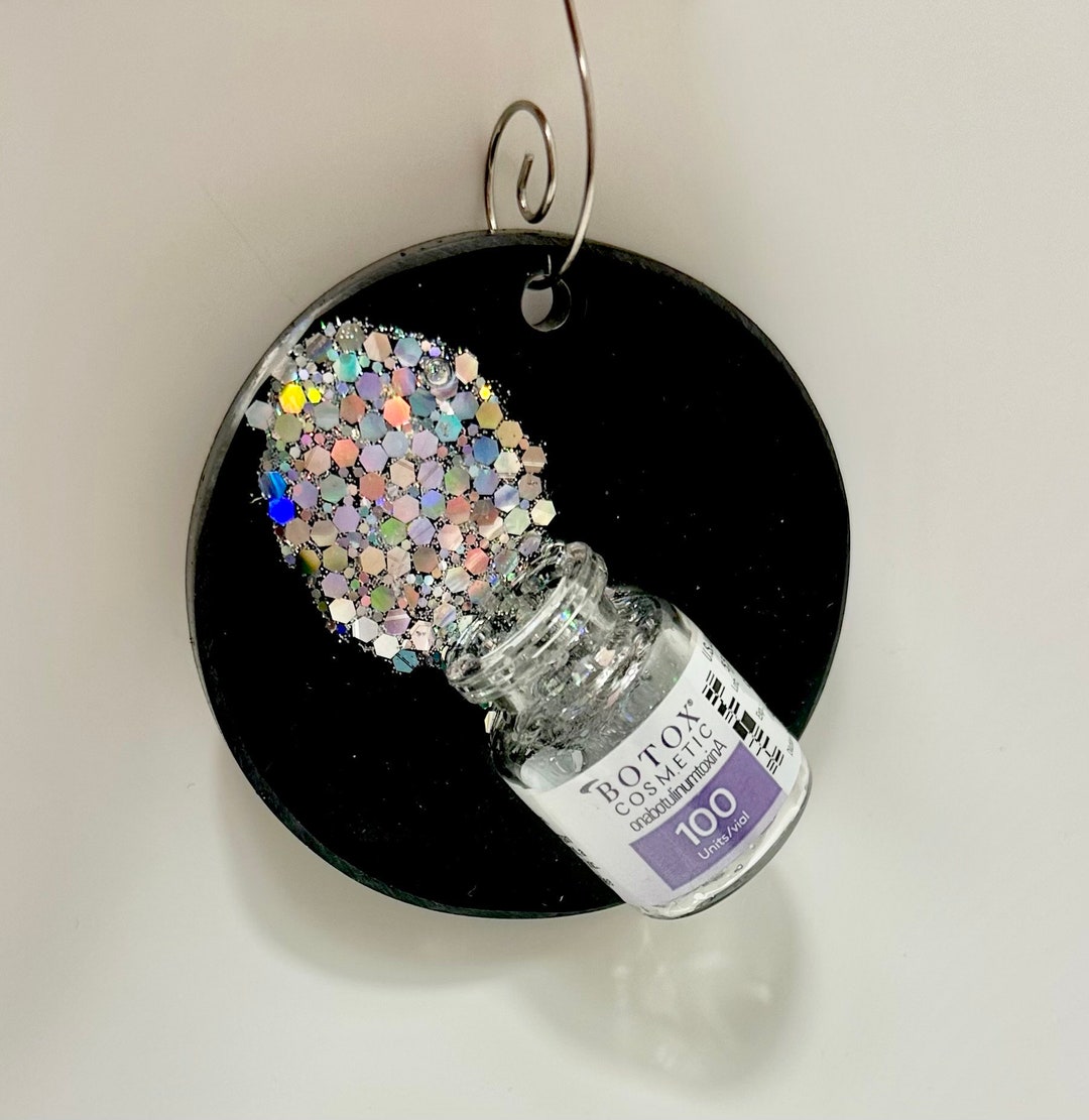 3d Spilling Botox Vial Black Christmas Ornament. Injector, Nurse Doctor ...