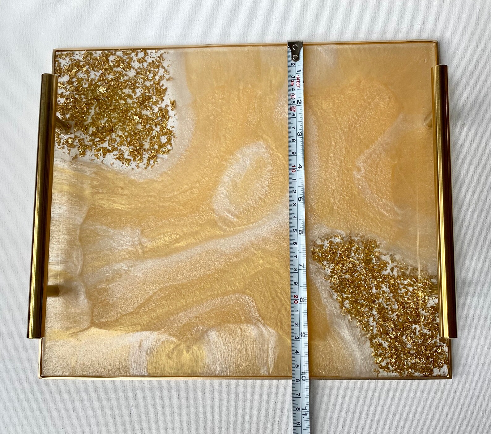 Geode agate Gold mix and white resin serving decorative tray | Etsy