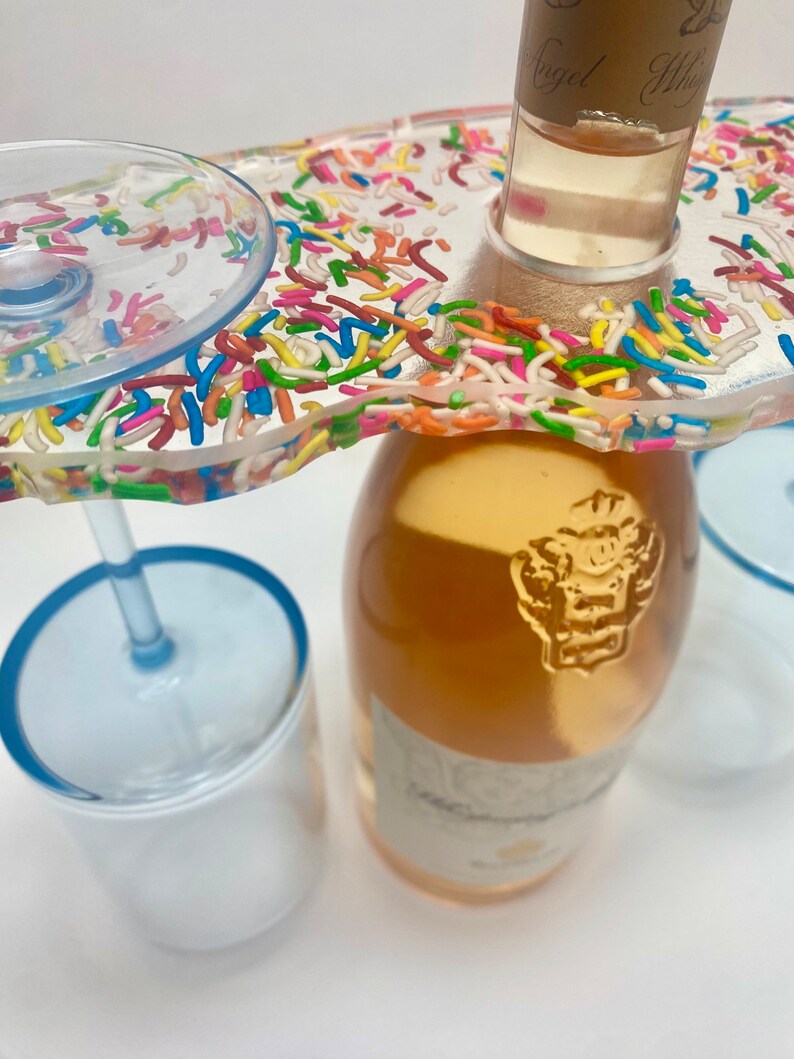 Unique Sprinkle Resin Wine or Champagne Butler, Caddy. Wine Bottle ...