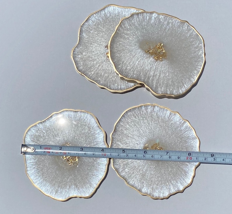Moonstone White Geode Resin Coasters Handmade Agate Epoxy - Etsy