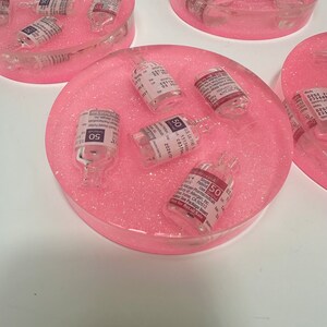 3d Botox Vial Resin Coasters W Pink Base, Minimal Functional Pop Art ...