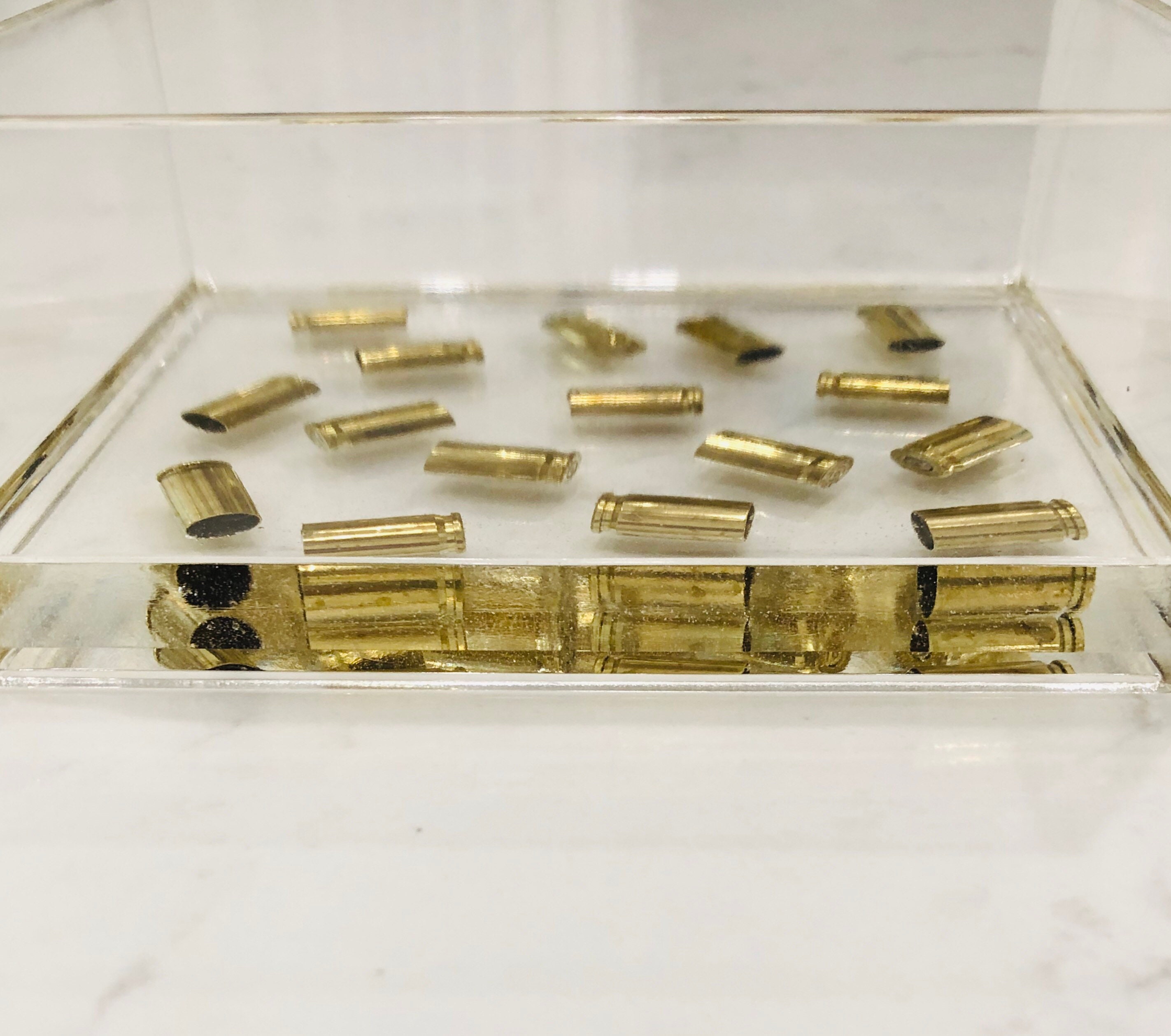Brass Bullet Casing Lucite Acrylic Trinket Dish, Catch All Tray. Great ...