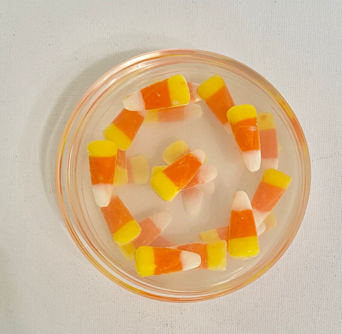 Halloween Candy Corn Resin Coaster Set- Clear Round Epoxy Coasters ...