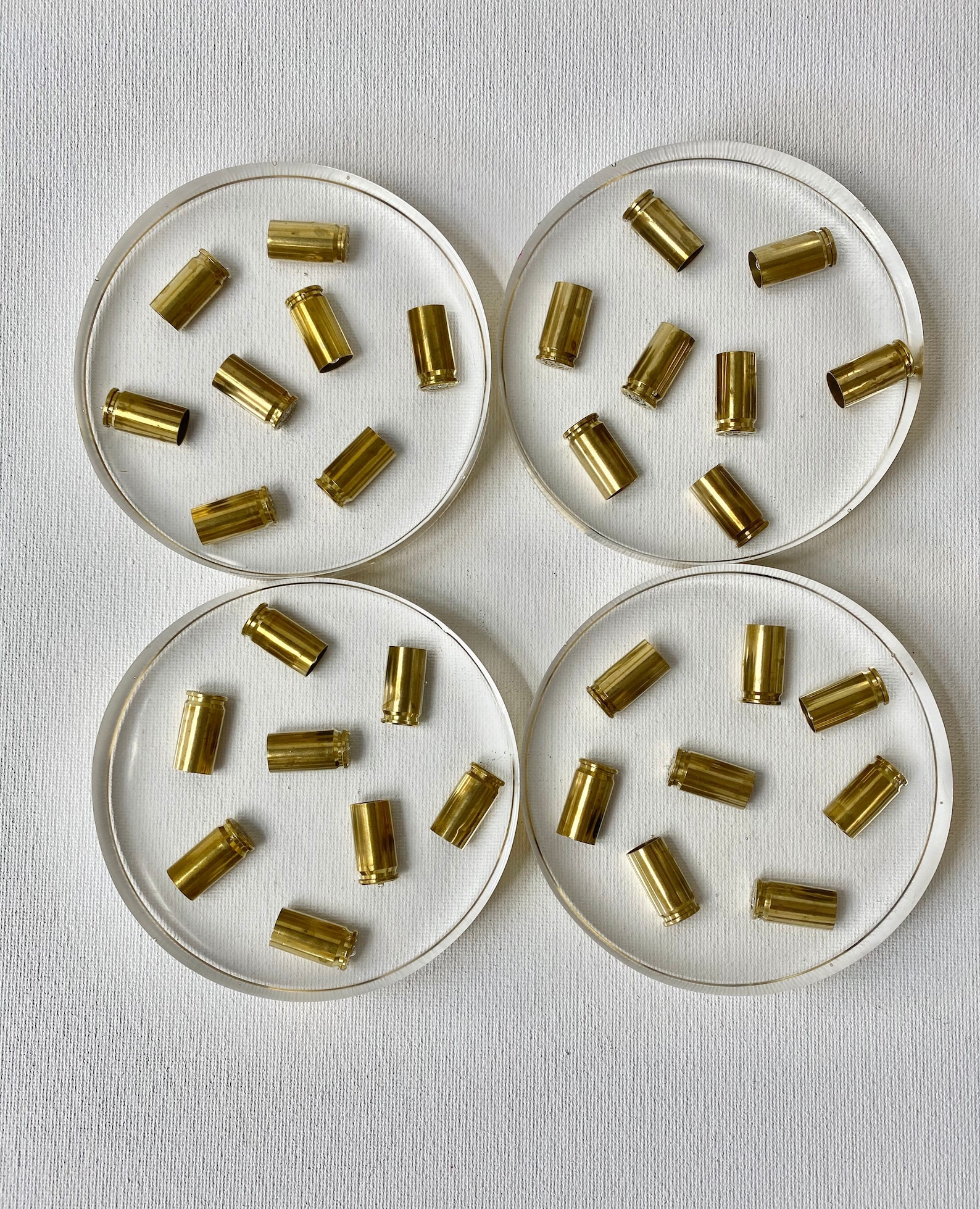 Bullet Shell Brass Casing Ammo Resin Coasters- Art Deco Handmade ...