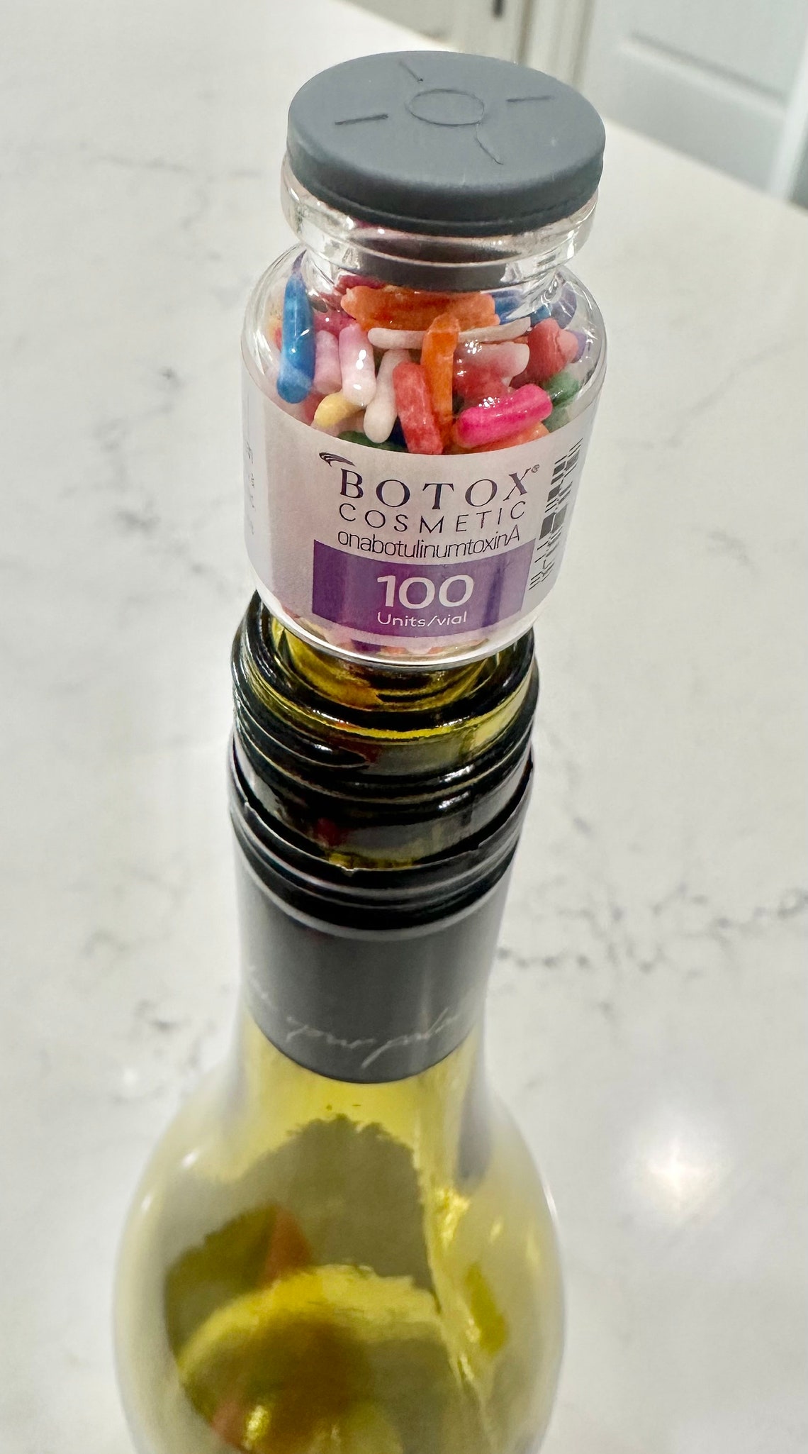 Rainbow Sprinkles Resin Botox Vial Wine Bottle Stoppers. Great Injector ...