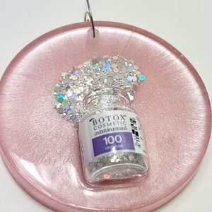 3d Glitter Spilling Botox Vial Pearl Pink Christmas Ornament. Injector ...