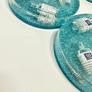 3d Botox Vial Resin Coasters W Blue Base, Minimal Functional Pop Art ...