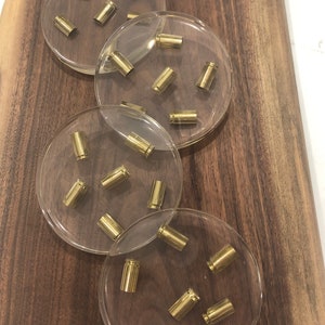 Bullet Shell Brass Casing Ammo Resin Coasters- Art Deco Handmade ...