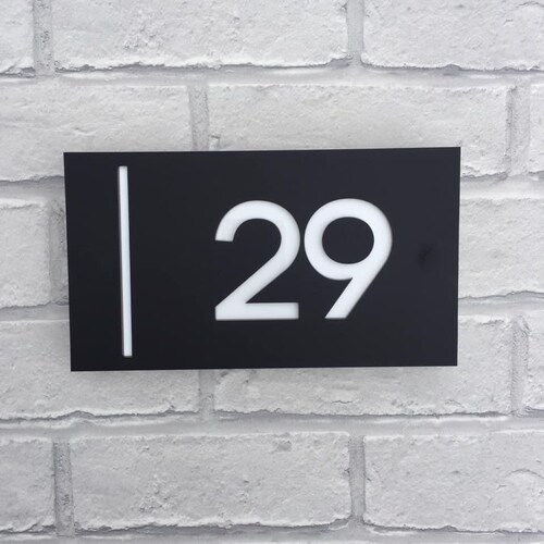 NEUTRAFACE Stainless Steel Number Plaque | Etsy