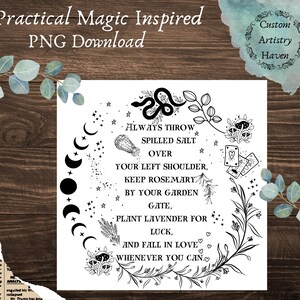 Practical Magic, Mantra, Salt, Rosemary, Lavender, Luck, Witch, Digital ...