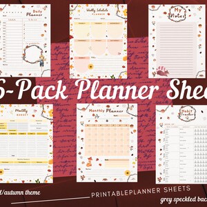 Printable Fall and Autumn Edition Planner Sheets, Daily Planner, Weekly ...