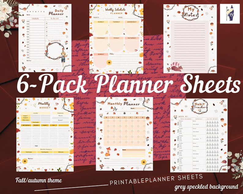 Printable Fall and Autumn Edition Planner Sheets Daily - Etsy