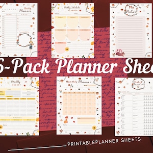 Printable Fall and Autumn Edition Planner Sheets, Daily Planner, Weekly ...
