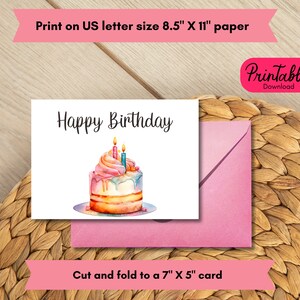 Happy Birthday Card, Digital Download, Printable Birthday Card ...