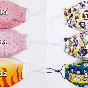 Cosplay Anime Cotton Face Mask, Face Covering, Reusable Mask, Washable ...