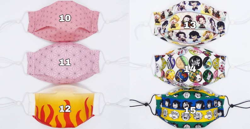 Cosplay Anime Cotton Face Mask Face Covering Reusable Mask - Etsy