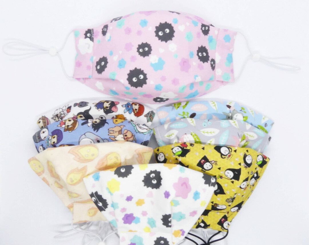 Anime Cotton Face Mask, Face Covering, Reusable Mask, Washable Mask ...