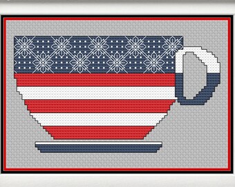 American Flag Blackwork Pattern PDF Download - Etsy