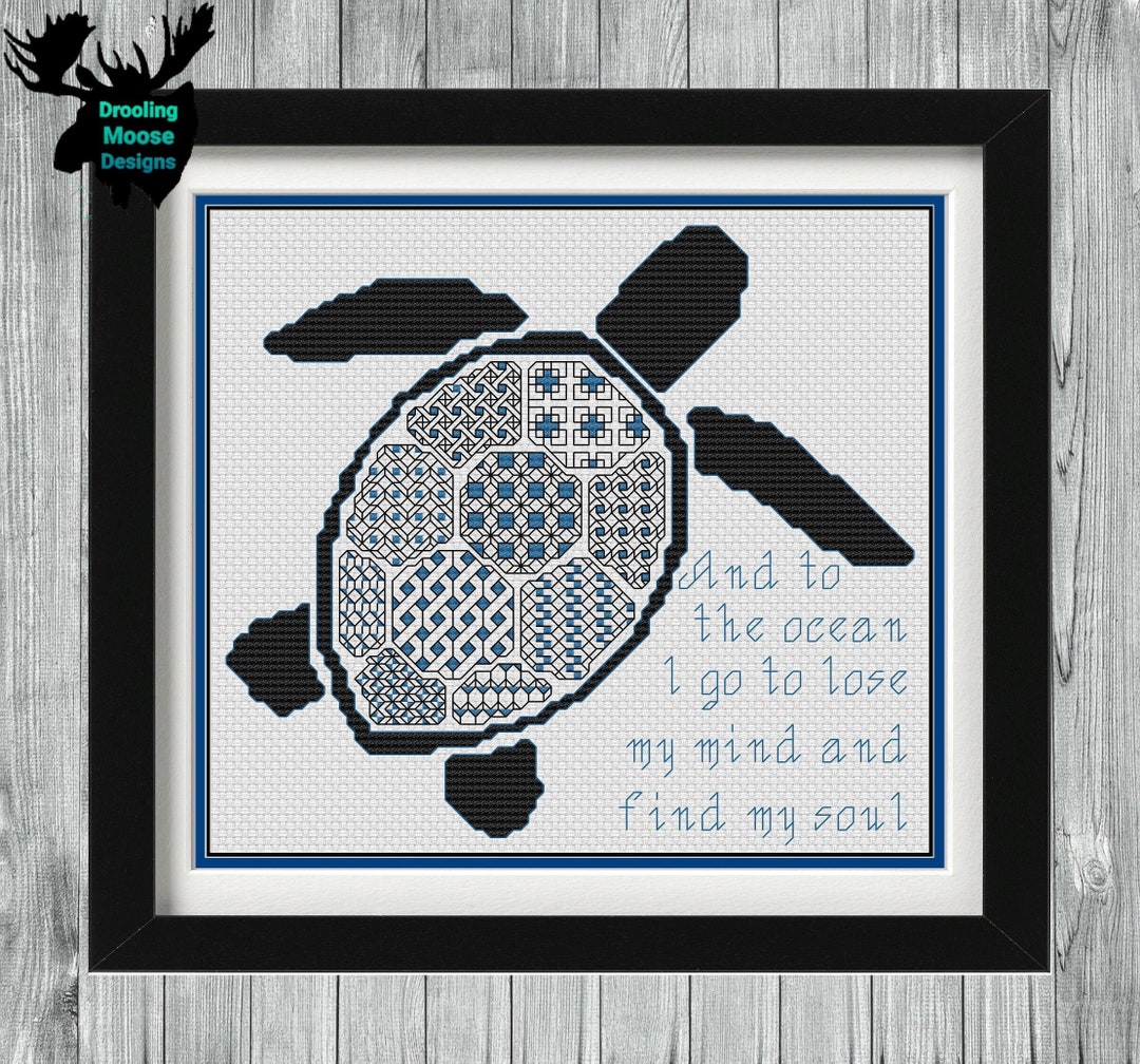 TO the OCEAN I GO to Lose My Mind and Find My Soul - Blackwork & Cross Stitch Blend - Pdf ...
