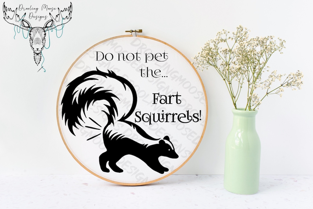 FARTING SQUIRRELS EMBROIDERY Pattern | Digital Pdf Template | 6 Inch ...