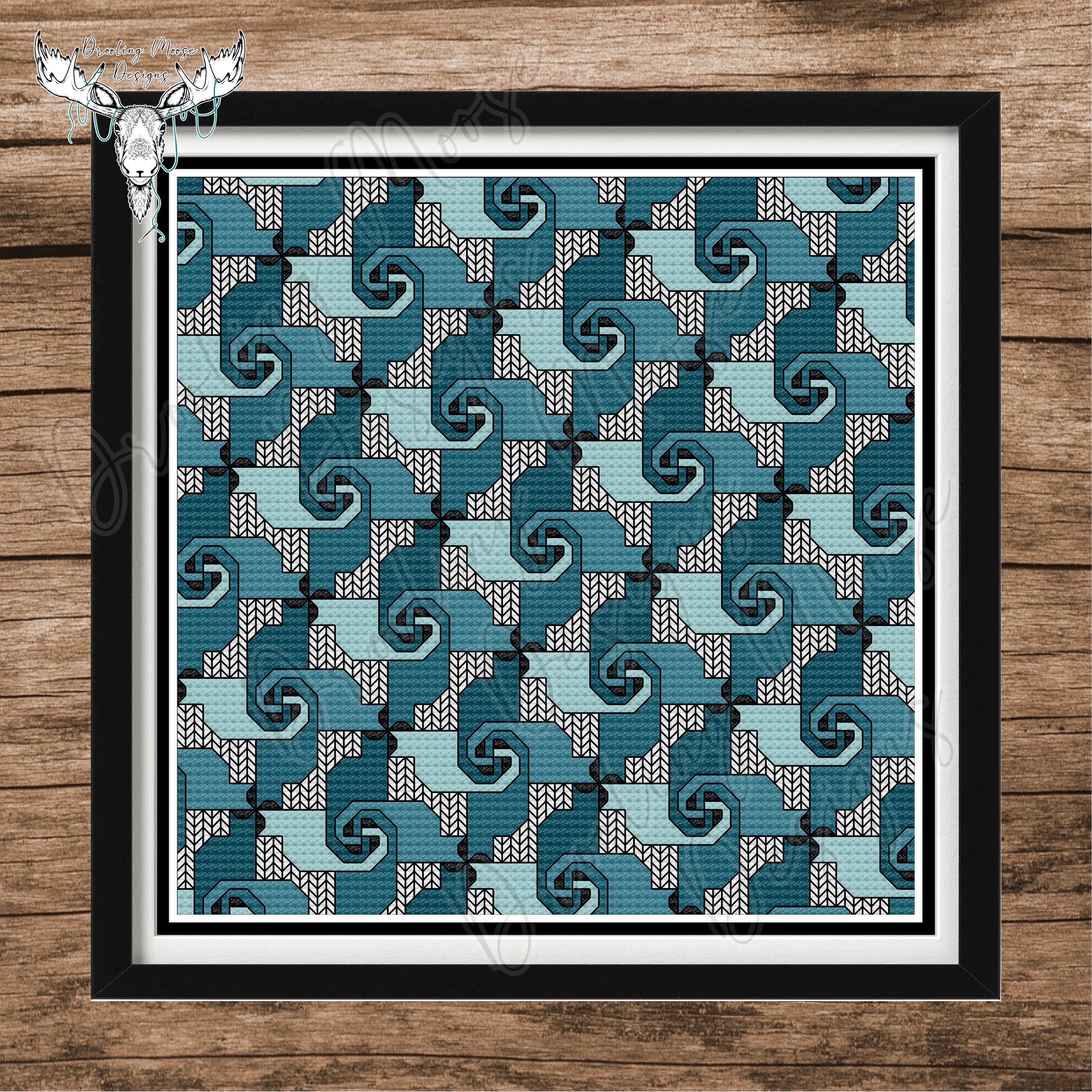 CATS PINWHEEL - Cross-stitch & Blackwork Combo, Pdf Digital Pattern ...