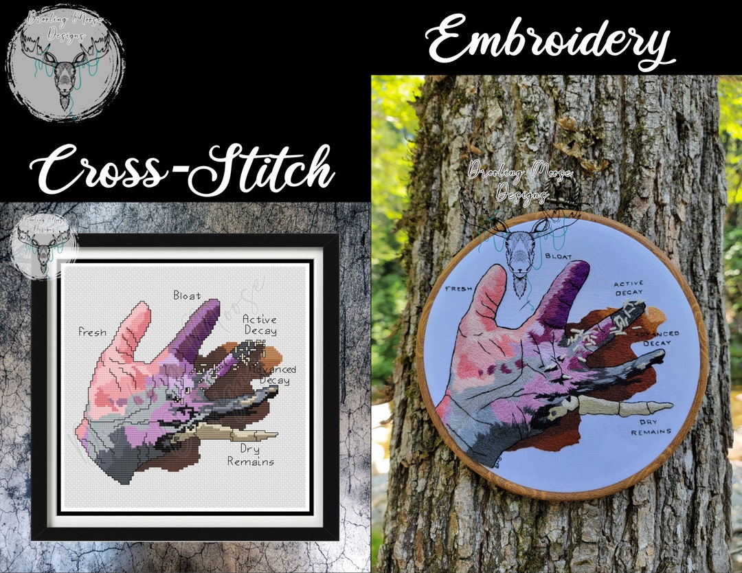 Five Stages of Decay Hand Cross Stitch Embroidery Pattern Bundle PDF ...