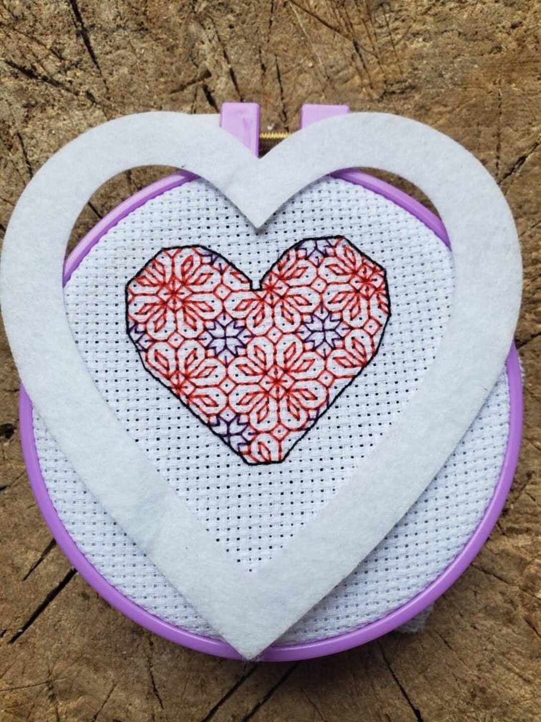 LOVE HEART - Blackwork - Pdf Digital Pattern - Valentine’s Day, Romance ...