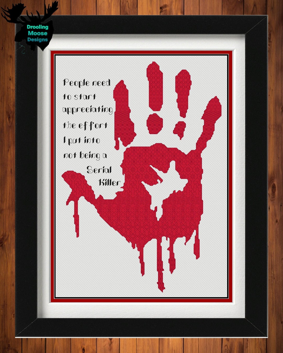 SERIAL KILLER QUOTE - Blackwork & Cross Stitch Blend - Pdf Digital ...