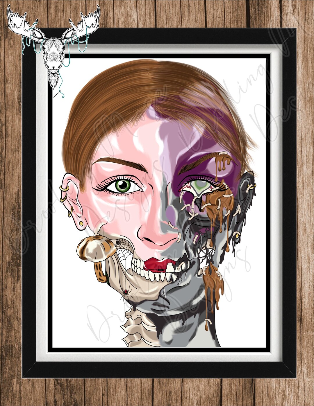 FIVE STAGES of DECAY Face Embroidery 8x11 Inch | Pdf Digital Pattern ...