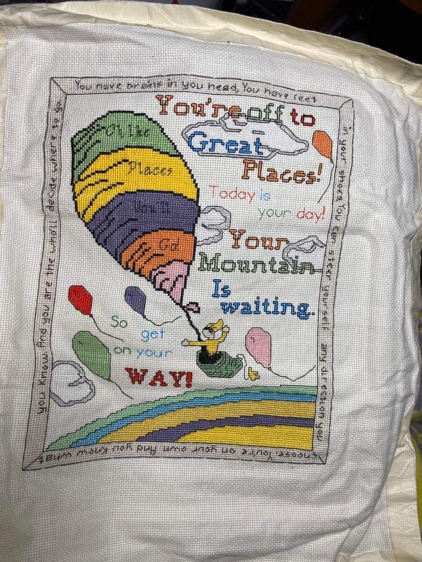 Dr Seuss Oh the Places You'll Go - Cross Stitch - PDF Digital Pattern ...