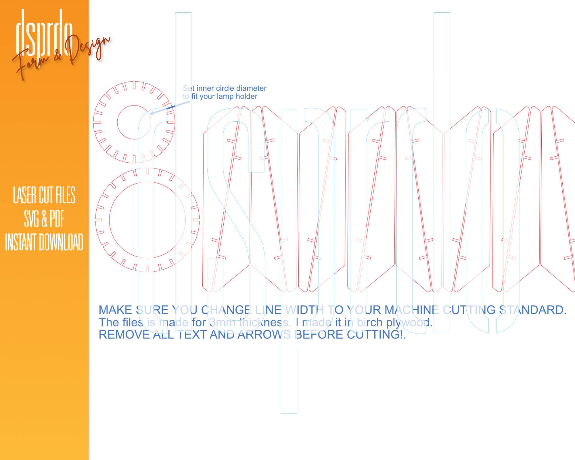 Swedish Design Lamp Cut File for Laser - Instant Download - Etsy