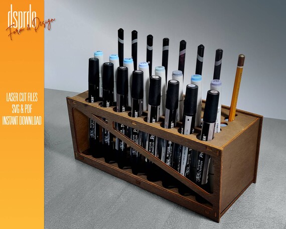 Pen Holder Laser Cut File Desk Organiser Direct Download - Etsy