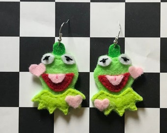 Kermit the Frog Earrings - Etsy