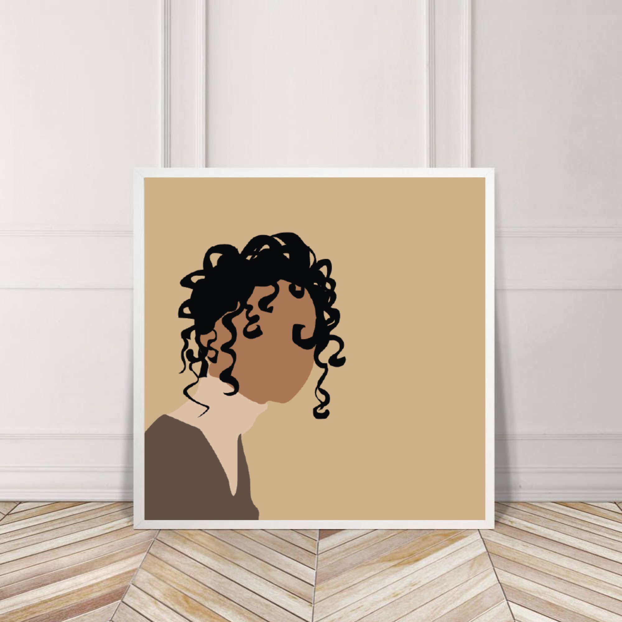 Woman With Curly Hair/art Print/minimalistic Art Print - Etsy