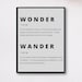 Wonder/wander Definition/mental Health Motivational Art Print - Etsy